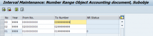 Define Document Number Ranges for Data Entry View | FBN1