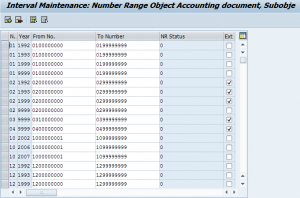 Define Document Number Ranges for Data Entry View | FBN1