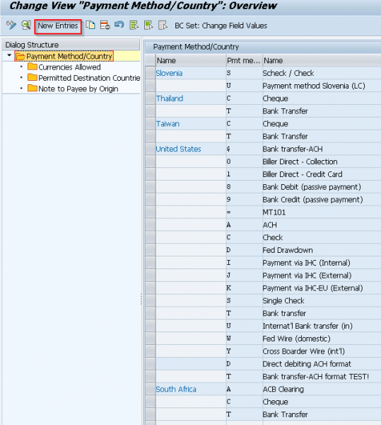 Set Up Payment Methods per Country for Payment Transactions | S_ALR ...