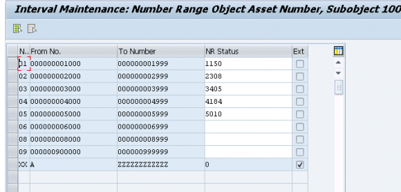 Define Asset Number Range Intervals | AS08