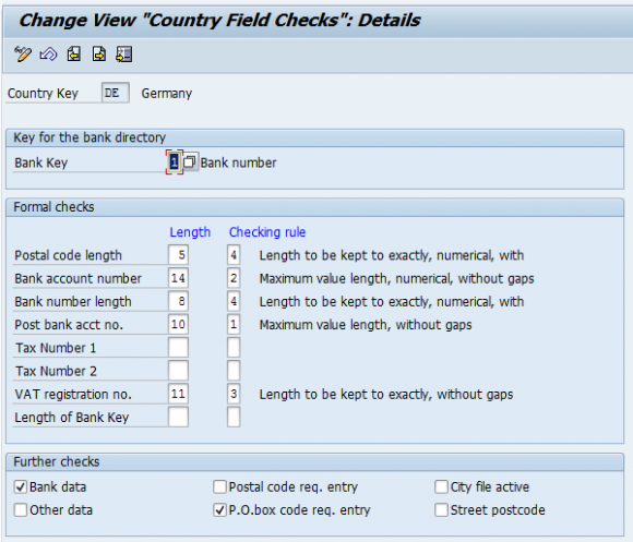 Setting Country-Specific Checks | SAP Transaction Code OY17