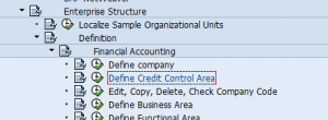 Define Credit Control Area | SAP Transaction Code OB45
